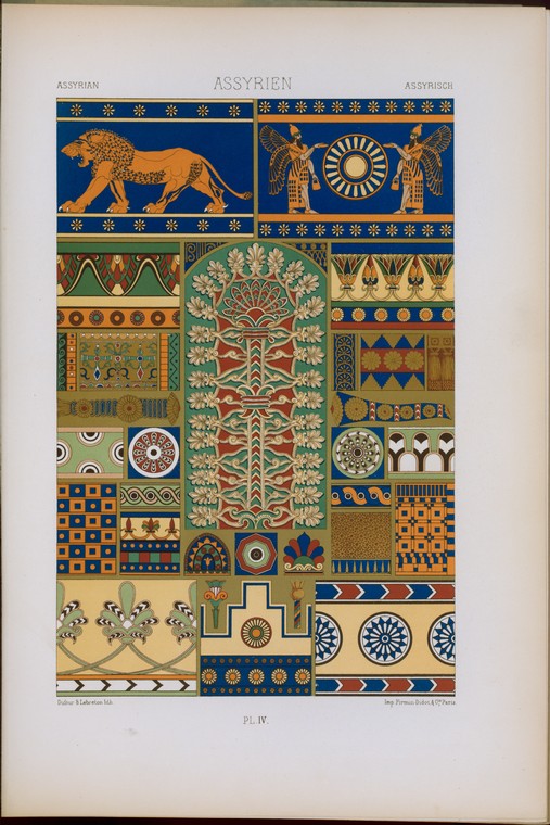 Assyrian Painting Polychrome Sculpture Pottery Details