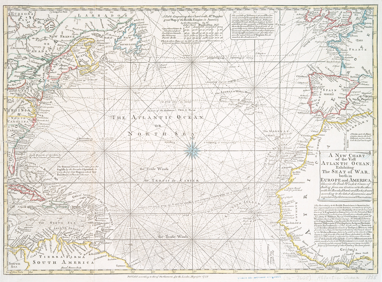 A new chart of the vast Atlantic Ocean : exhibiting the seat of war ...