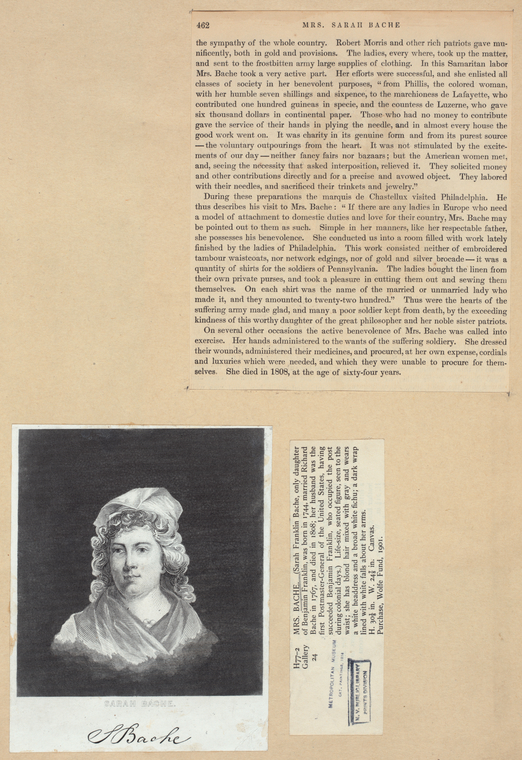Sarah Bache [back side of the sheet]. - NYPL Digital Collections