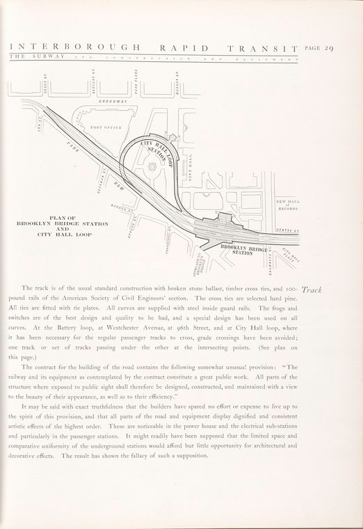 Plan of Brooklyn Bridge Station and City Hall loop. - NYPL Digital ...