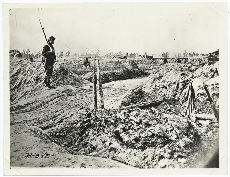 Soldier on picket, Petersburg lines - NYPL Digital Collections