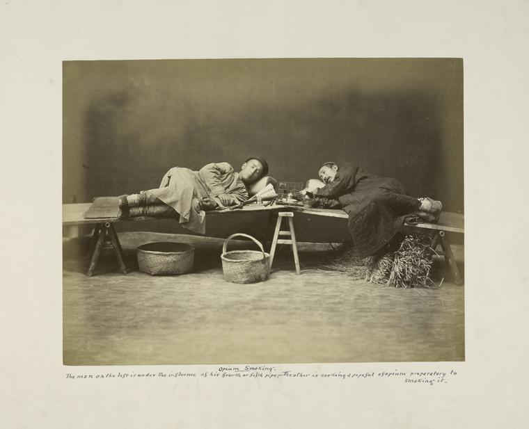 Opium Smoking, The Man on the Left is Under the Influence of His Fourth ...