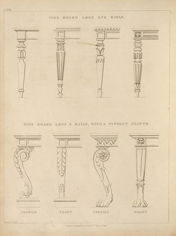 Side board legs and rails. - NYPL Digital Collections