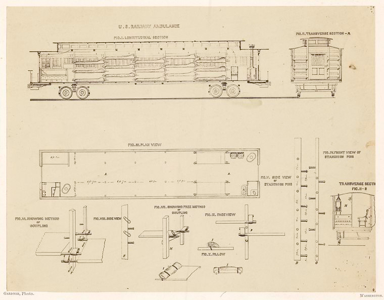 Plan of “Hospital Cars” between New York and Washington / Washington ...