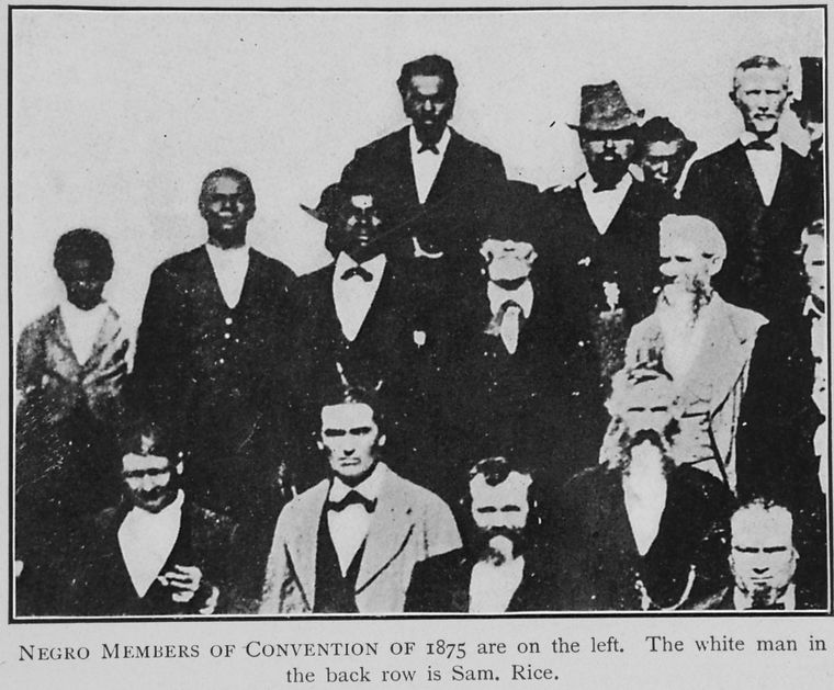 Negro members of Convention of 1875 are on the left. The White man in ...