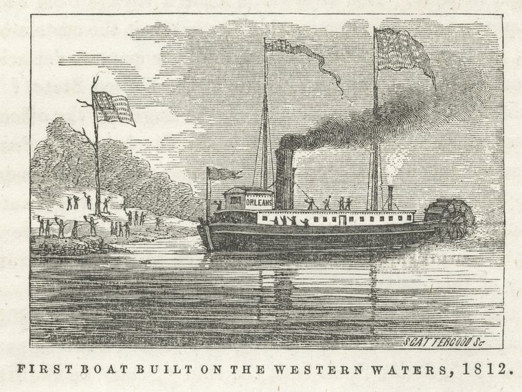 First boat built on the Western waters, 1812 - NYPL Digital Collections