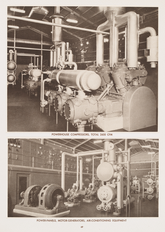 Powerhouse compressors, total 2600 CFM ; Power-panels, Motor-generators ...
