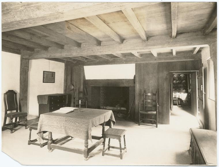 Parlor or living room in the John Ward house, formerly on land occupied ...