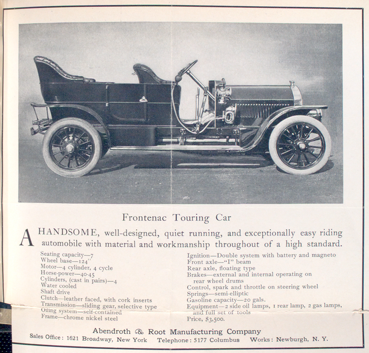 Frontenac Touring car. - NYPL Digital Collections
