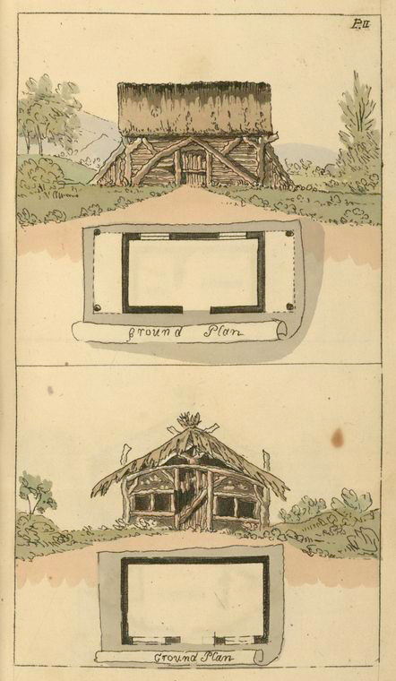 Primitive huts - Ground Plans 1 & 2 - NYPL Digital Collections