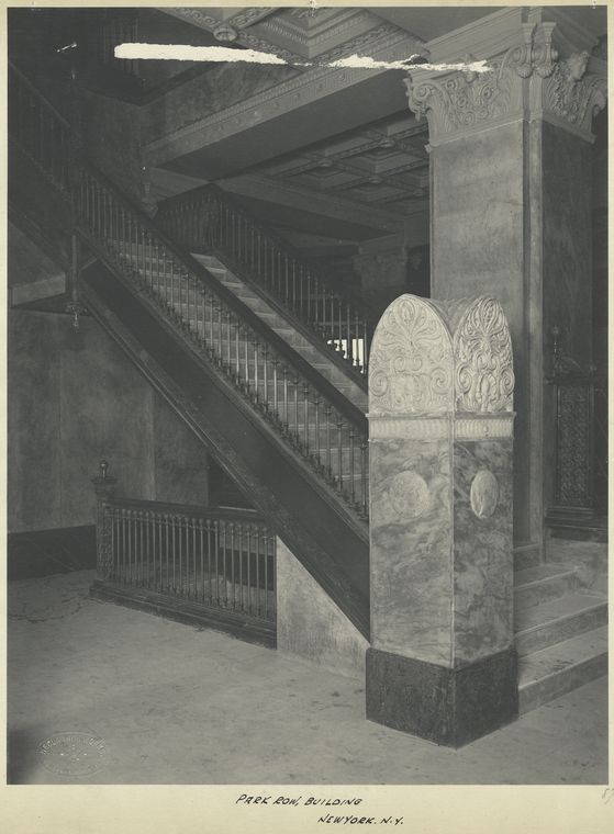 Park Row buiding [stairs], New York, N.Y. - NYPL Digital Collections