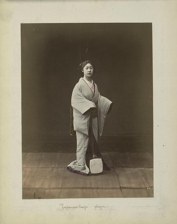 Japanese banjo player - NYPL Digital Collections
