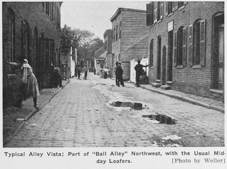 Part of "Ball Alley", with the usual loafers - NYPL Digital Collections
