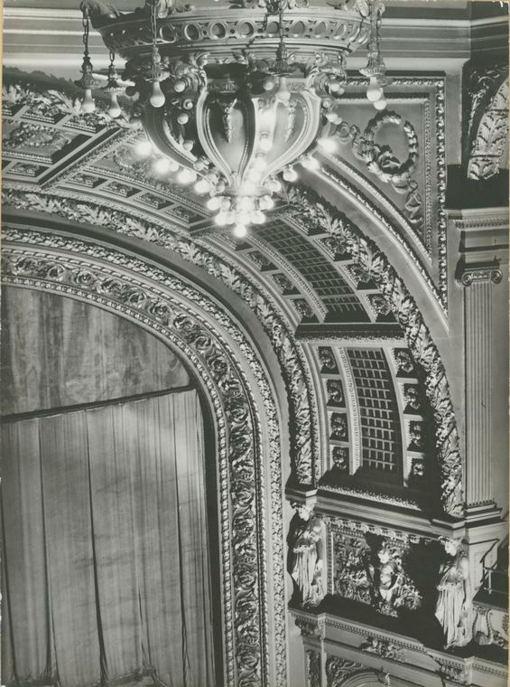 Fifth Avenue Theatre: chandelier and proscenium arch, 1185 Broadway ...