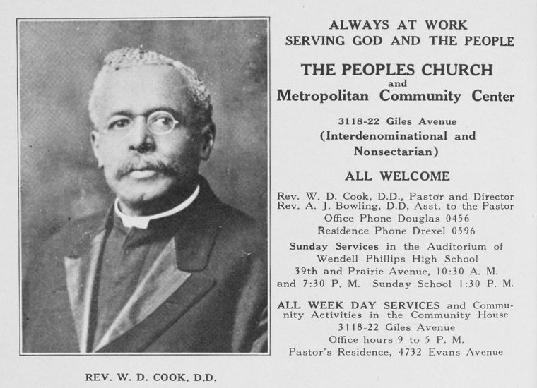 Rev. W. D. Cook, D.D.; The Peoples Church and Metropolitan Community ...