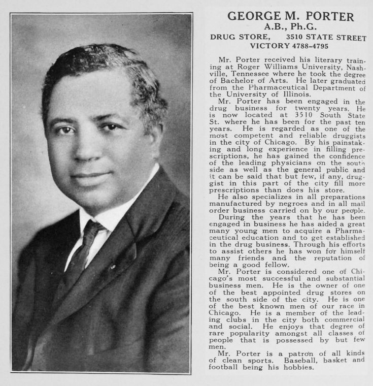 George M. Porter, A.B., Ph.G.; Drug store, 3510 State Street, Victory ...