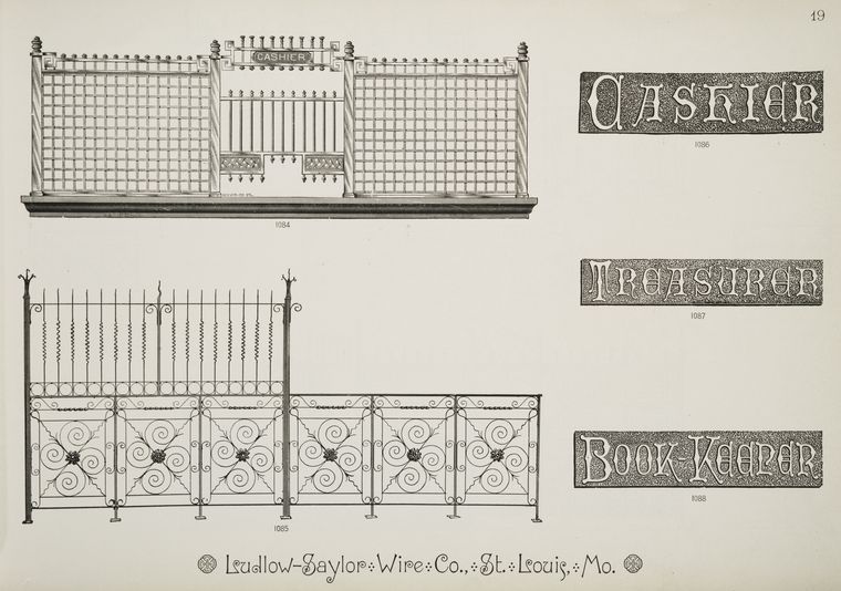 Decorative metalwork cashier grille; Decorative metalwork cashier ...