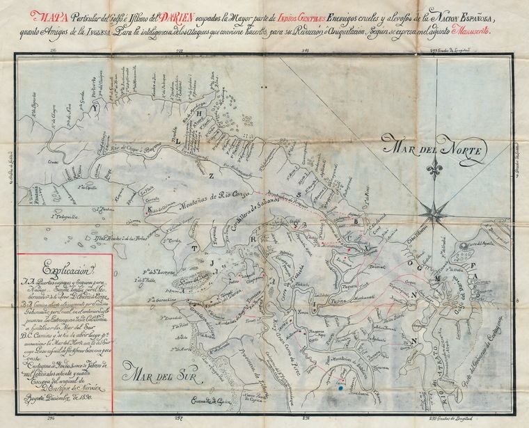 Mapa particular del golfo é isthmo del Darien ocupados la major parte ...