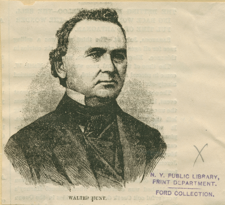 Walter Hunt. - NYPL Digital Collections