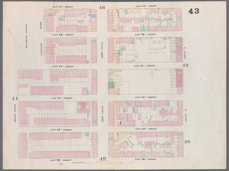 Map bounded by East 17th Street, Avenue A, East 12th Street, Second ...