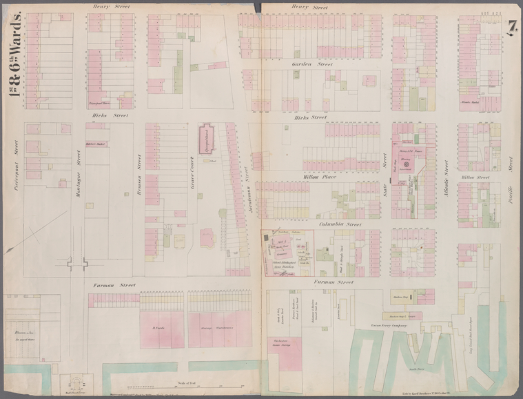 Plate 7: Map bounded by Pierrepont Street, Henry Street, Pacific Street ...