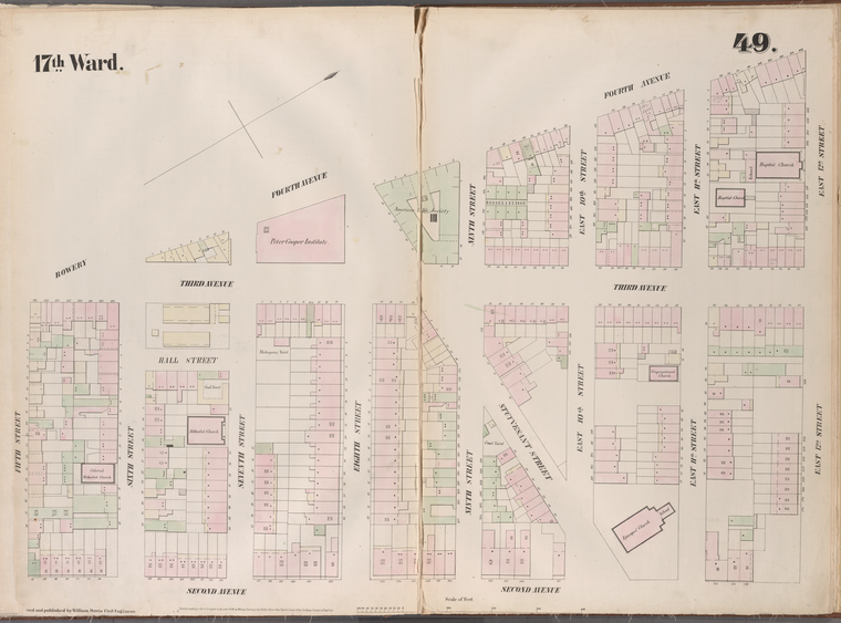 Map bounded by East 12th Street, Second Avenue, Fifth Street, Bowery ...