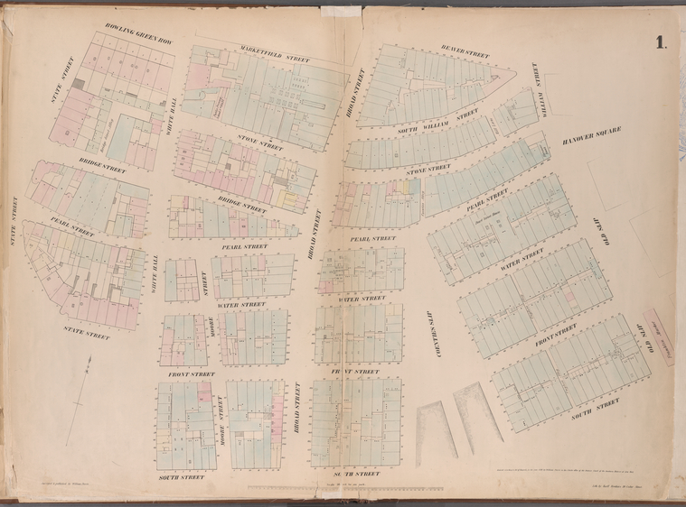 Map bounded by Bowling Green Row, Marketfield Street, Beaver Street ...