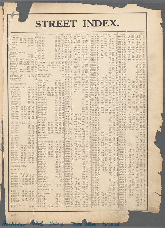 Street Index - NYPL Digital Collections