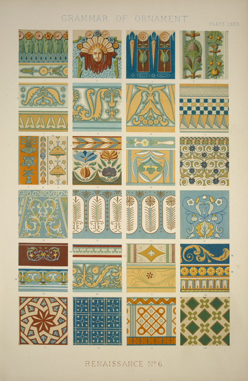 Renaissance Ornament no. 6: Ornaments from pottery at Hotel Cluny and ...
