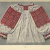 a) "Ustavka" of woman's blouse ornamented with cotton, Rakhovo; b) Edge ...