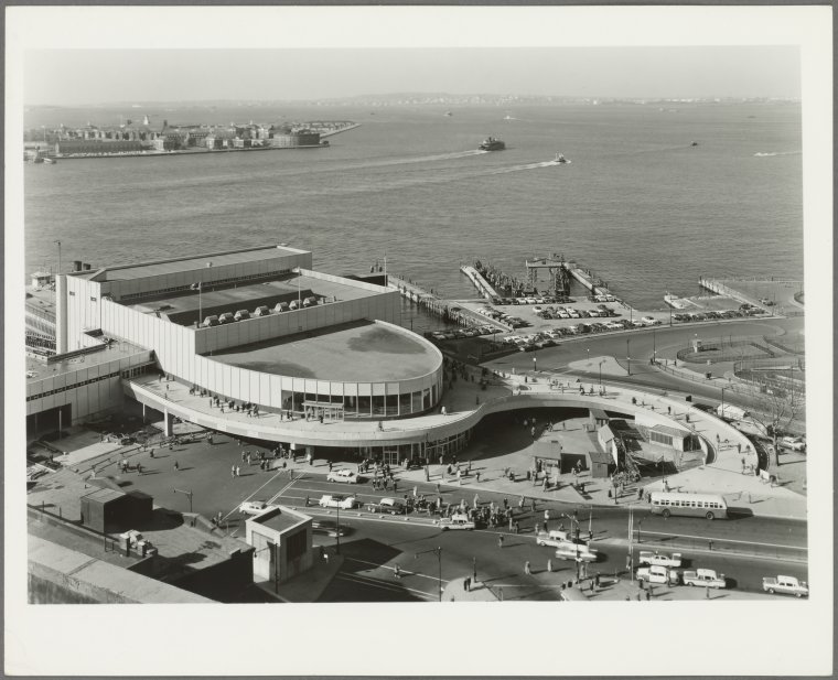General View - Aerial View of Ferry Terminal - looking south - NYPL ...