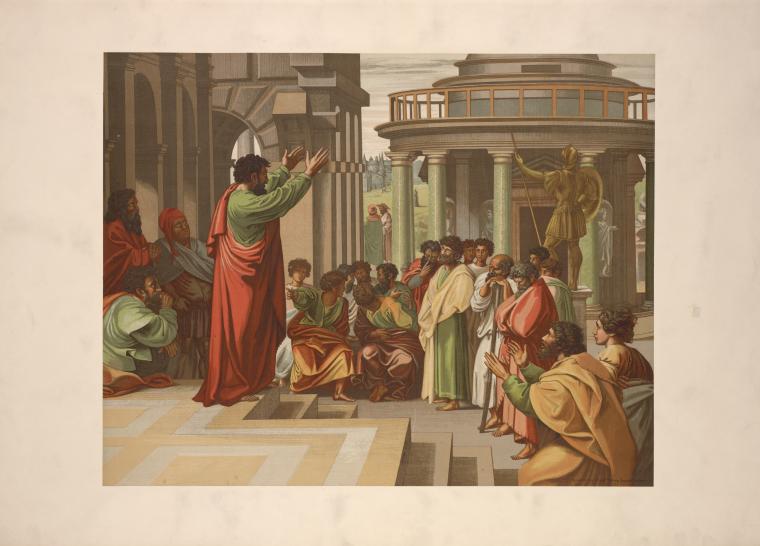 Paul preaching at Athens. - NYPL Digital Collections