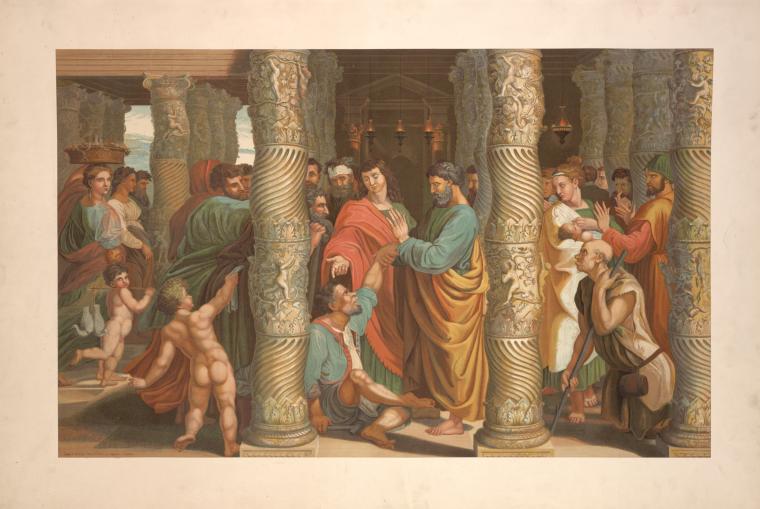 Peter and John at the beautiful gate - NYPL Digital Collections