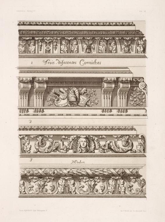 Trois diferents corniches. [sic] - NYPL Digital Collections