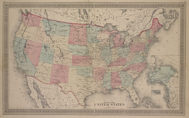 Map of The United States - NYPL Digital Collections