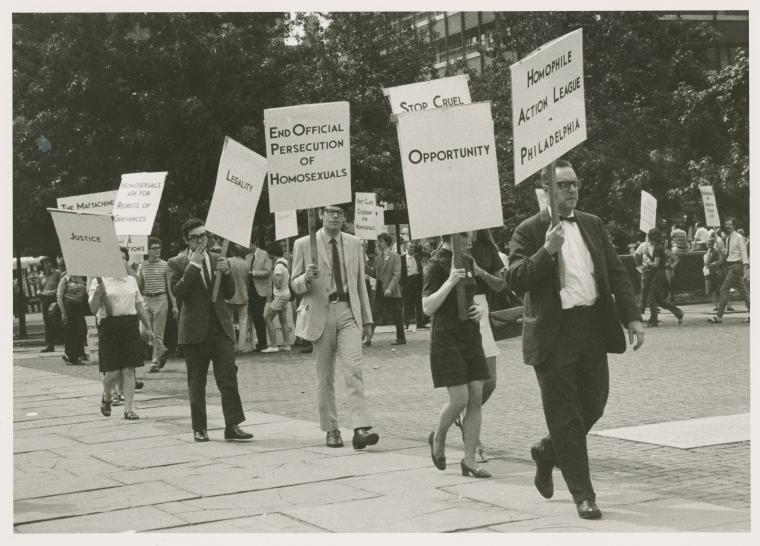 Foster Gunnison leading the picket line - NYPL Digital Collections