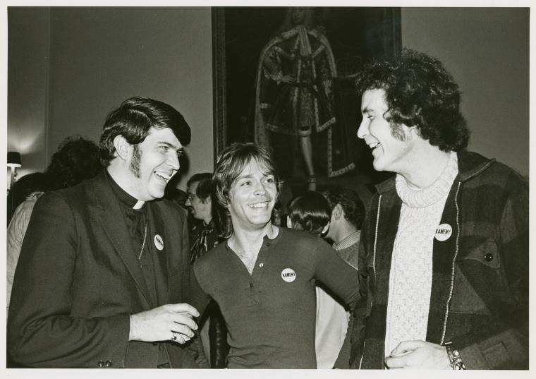 Rev. Troy Perry, Lige Clarke, and Jack Nichols talking at Columbia ...