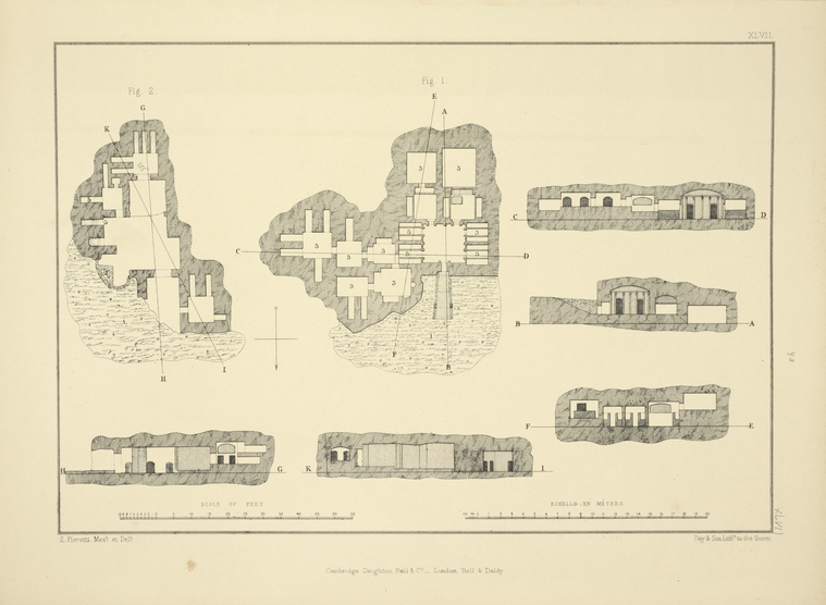 Plan and section of the Tombs of Aceldama. - NYPL Digital Collections