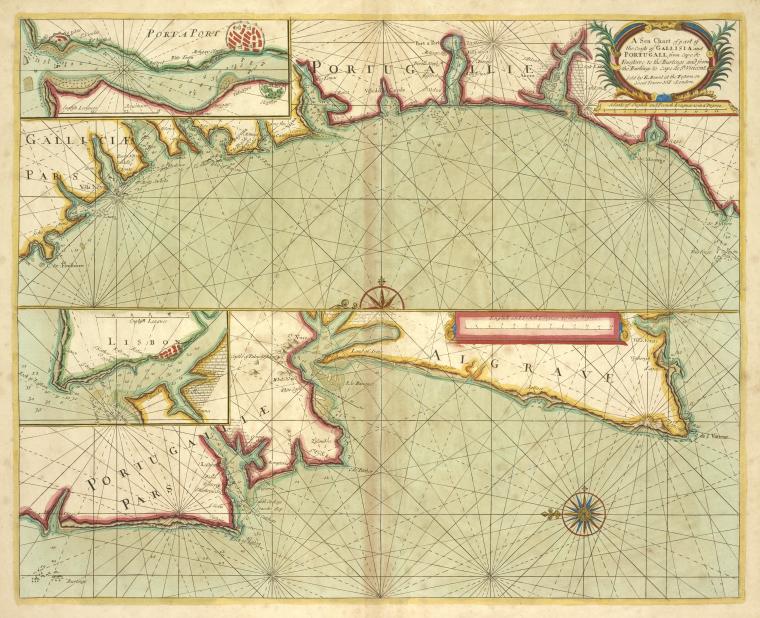 A sea chart of part of the coasts of GALLISIA and PORTUGALL from Cape ...