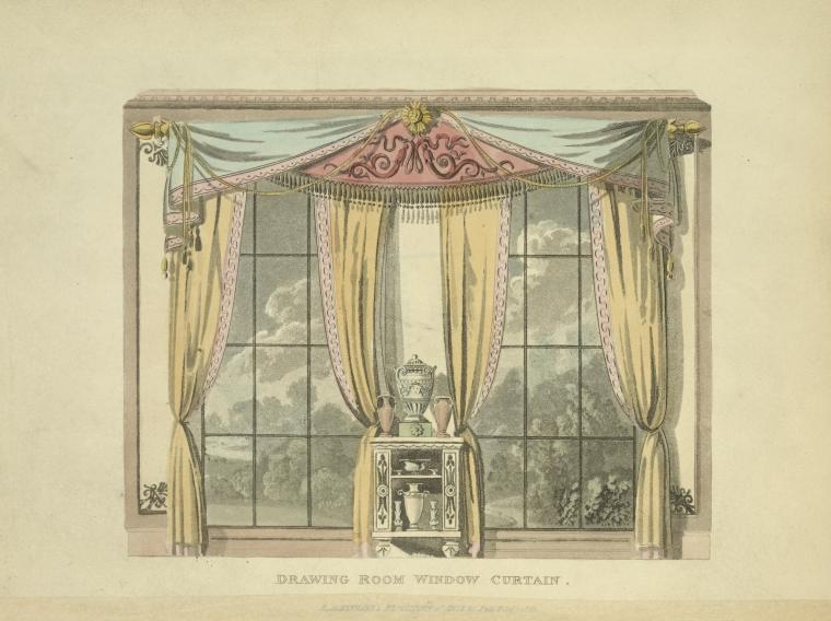 Drawing room window curtain - NYPL Digital Collections