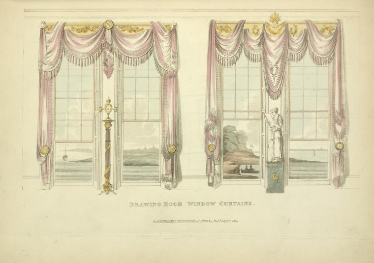 Drawing room window curtains - NYPL Digital Collections