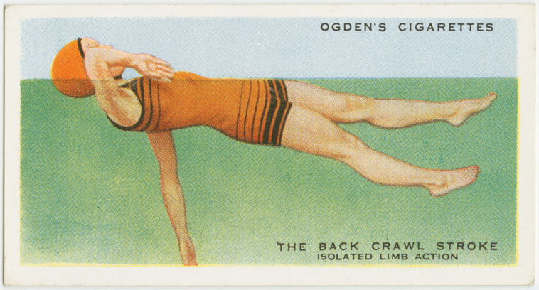 The back crawl stroke; isolated limb action. - NYPL Digital Collections