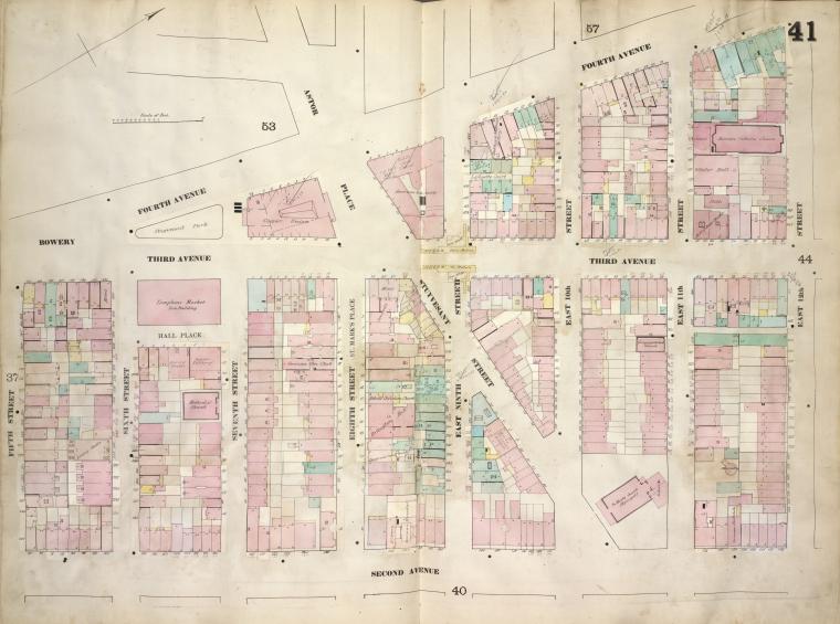 Map bounded by Fourth Avenue, East 12th Street, Second Avenue, Fifth ...