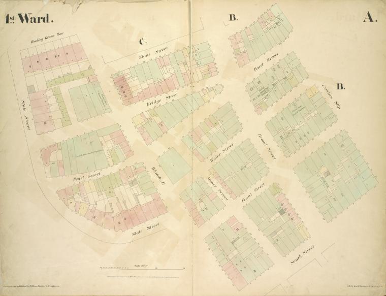 1st Ward. [Map bounded by Bowling Green Row, Stone Street, Coenties ...