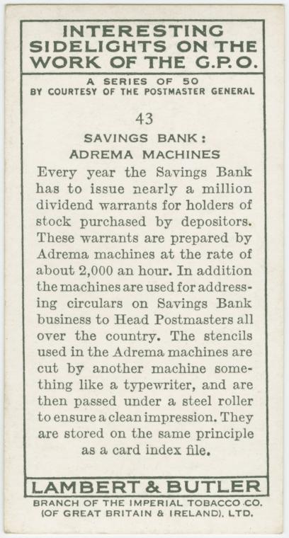 Savings bank: Adrema machines. - NYPL Digital Collections