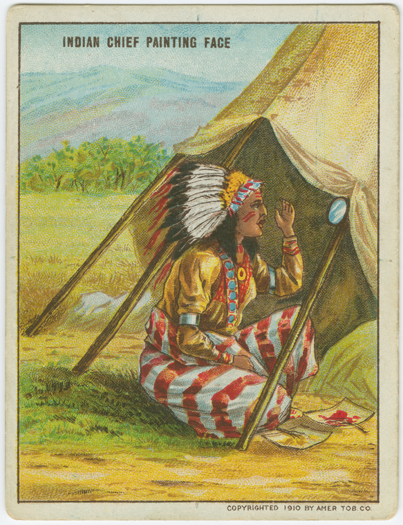 Indian chief painting face. - NYPL Digital Collections