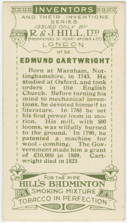 Edmund Cartwright. Power loom. - NYPL Digital Collections