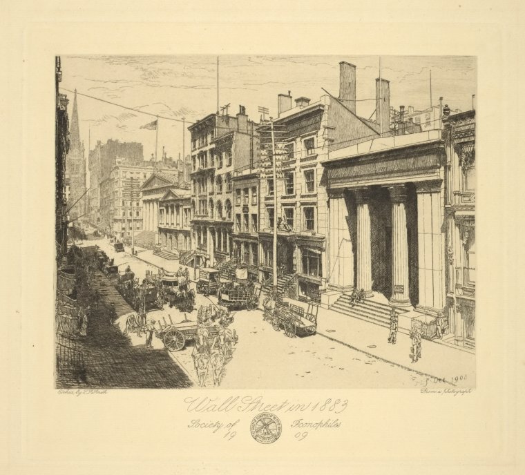Wall Street in 1883 - NYPL Digital Collections