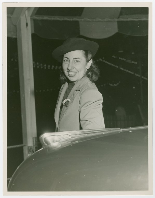 Contests - Golden Key - Winner with car - NYPL Digital Collections