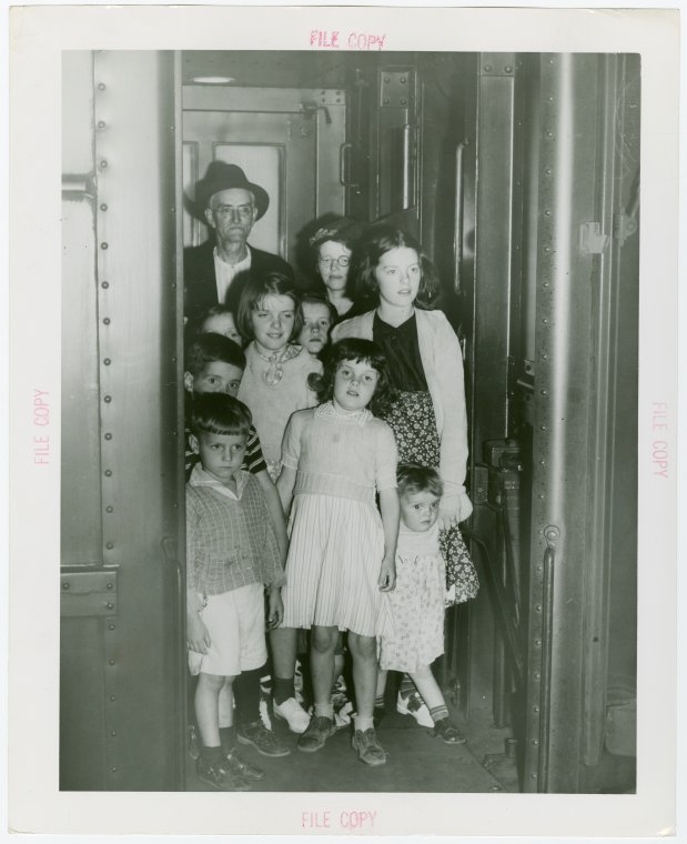 Twins - Fifield Family - Arriving at Grand Central Station - NYPL ...